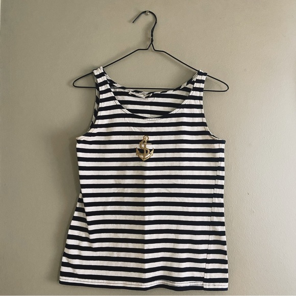 Stewart Sport | Tops | Vintage Blue White Striped Sailor Tank Top Small ...